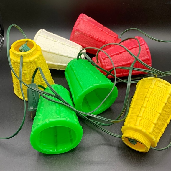 Vintage | Other | Vintage Tiki Lights Blow Mold Multi Color String ...